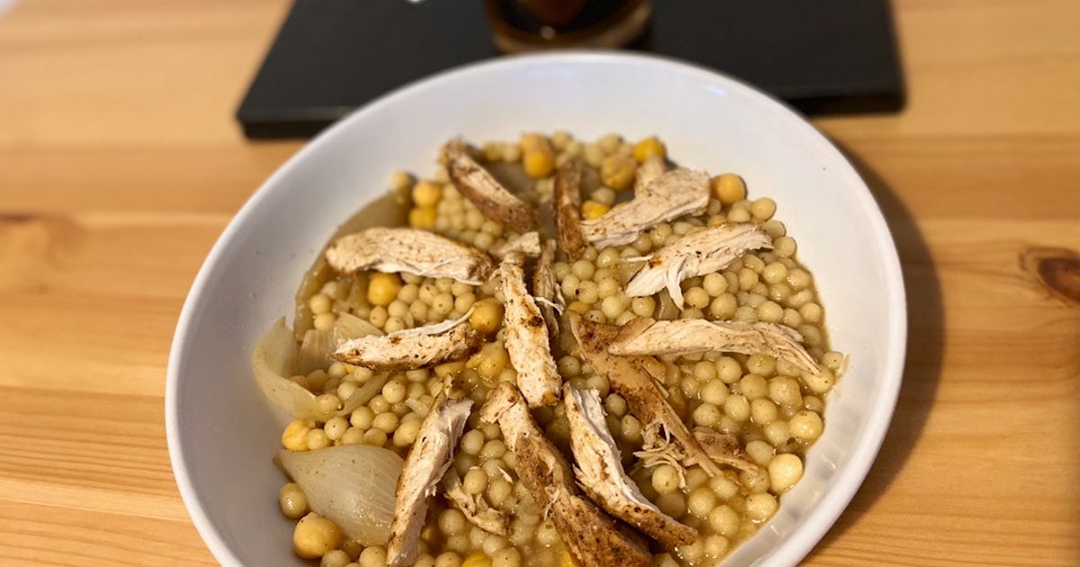 Moghrabieh Semolina Dough With Chicken Recipe By Linda L.