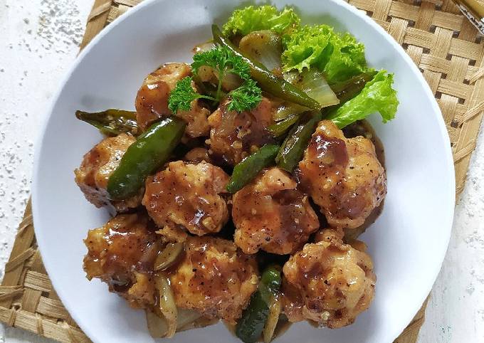 Resep Chicken Ball Blackpepper oleh Saomi Mayhai - Cookpad