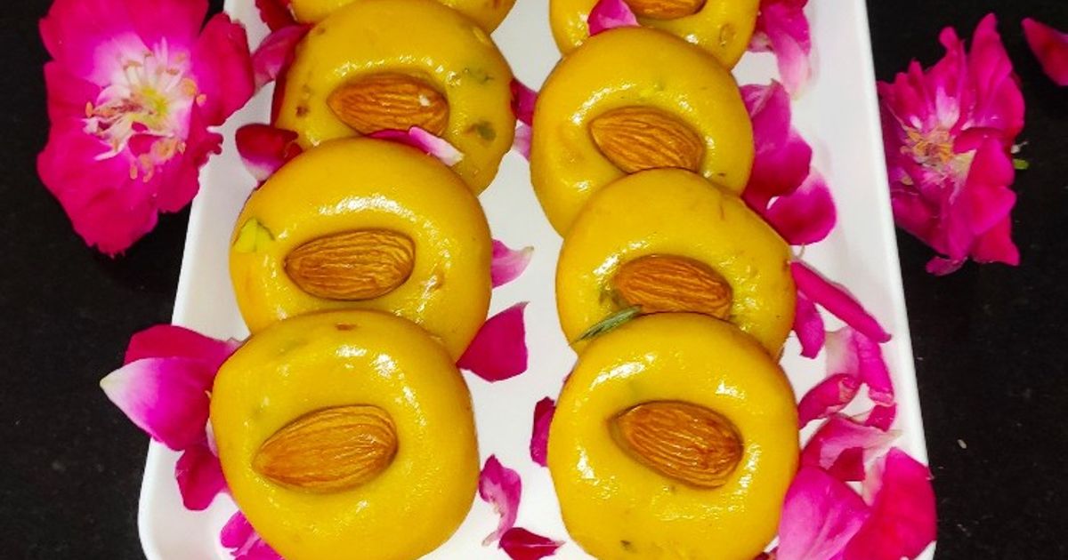 Hetal Chirag Buch દ્વારા રેસીપી મેંગો પેંડા(Mango Peda Recipe In ...