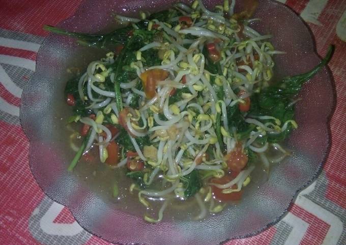 Resep Sayur bayam + touge oleh mamah ilham - Cookpad