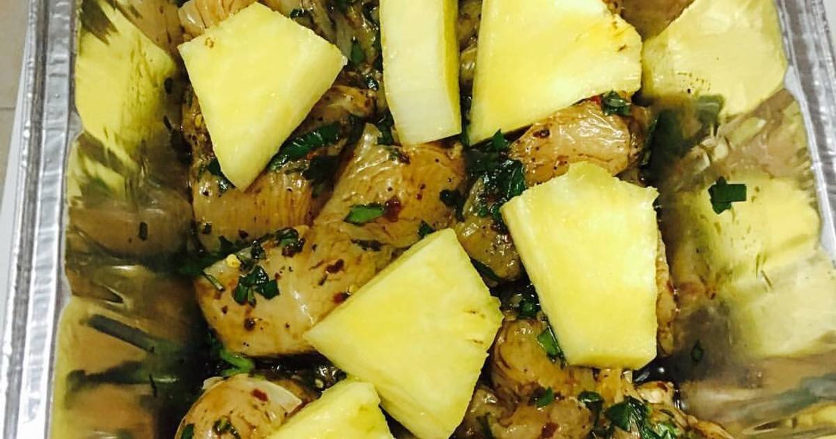 Pollo con piña al horno Receta de claubemba- Cookpad