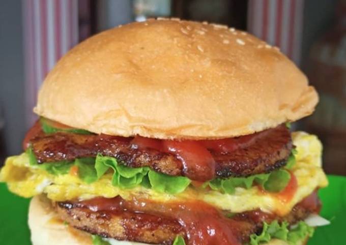 Resep Burger Double Patty Ayam oleh Authorizki - Cookpad