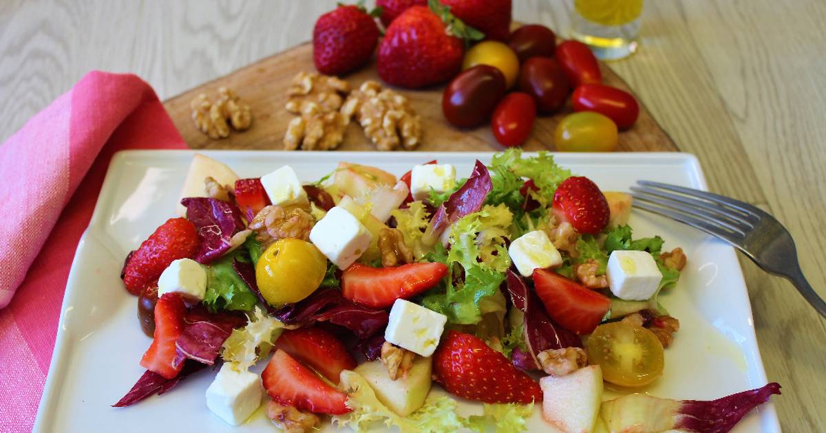 Ensalada con fresa y manzana - 125 recetas caseras- Cookpad