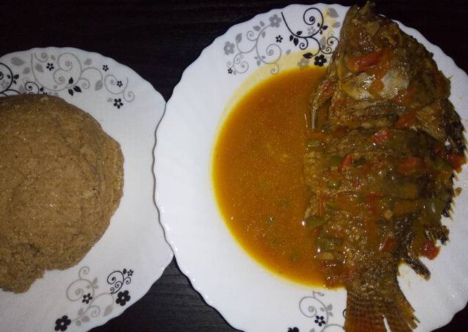 Stewed Fish with Brown Ugali Recipe by The Perfect Plate - Cookpad