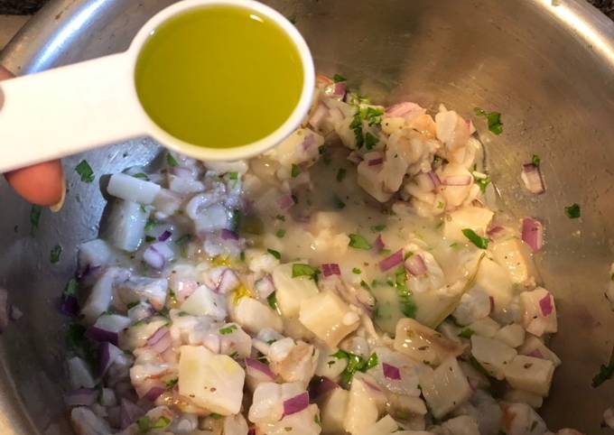 Ceviche de pescado con camarón Receta de Gloria de Orellana- Cookpad