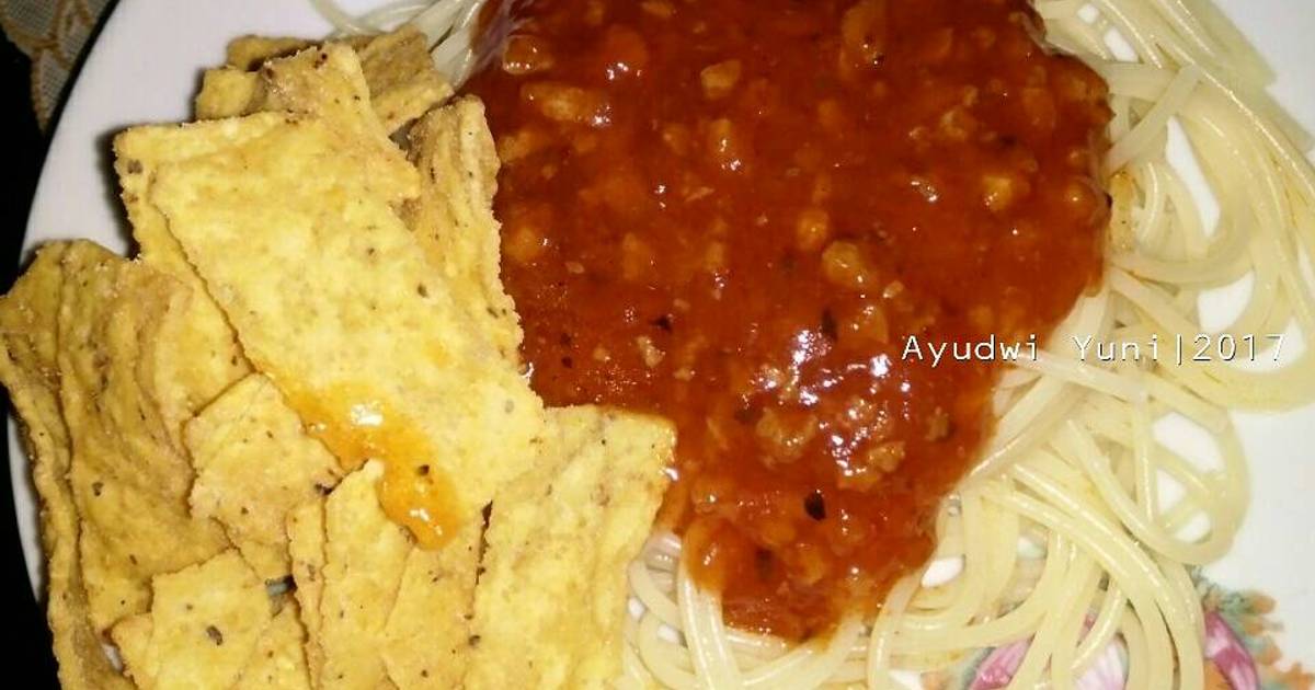 Resep Nachos Spaghetti Bolognese oleh Ayudwi Yuni - Cookpad