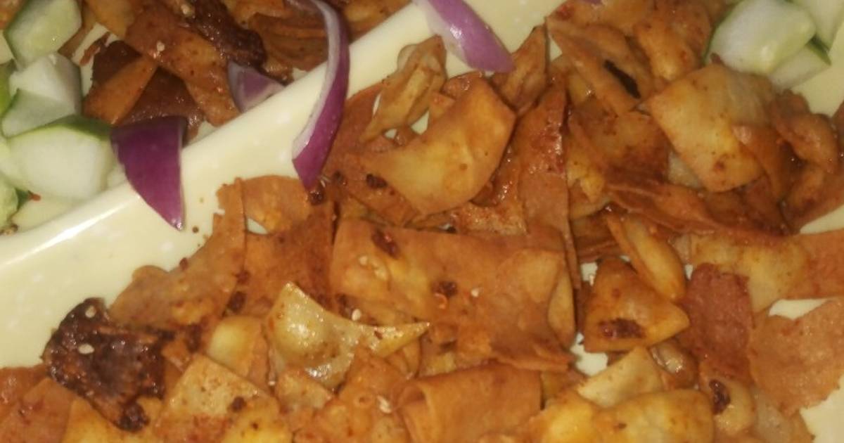 Samosa sheets chips😋 Recipe by Aisha BG Kyari - Cookpad