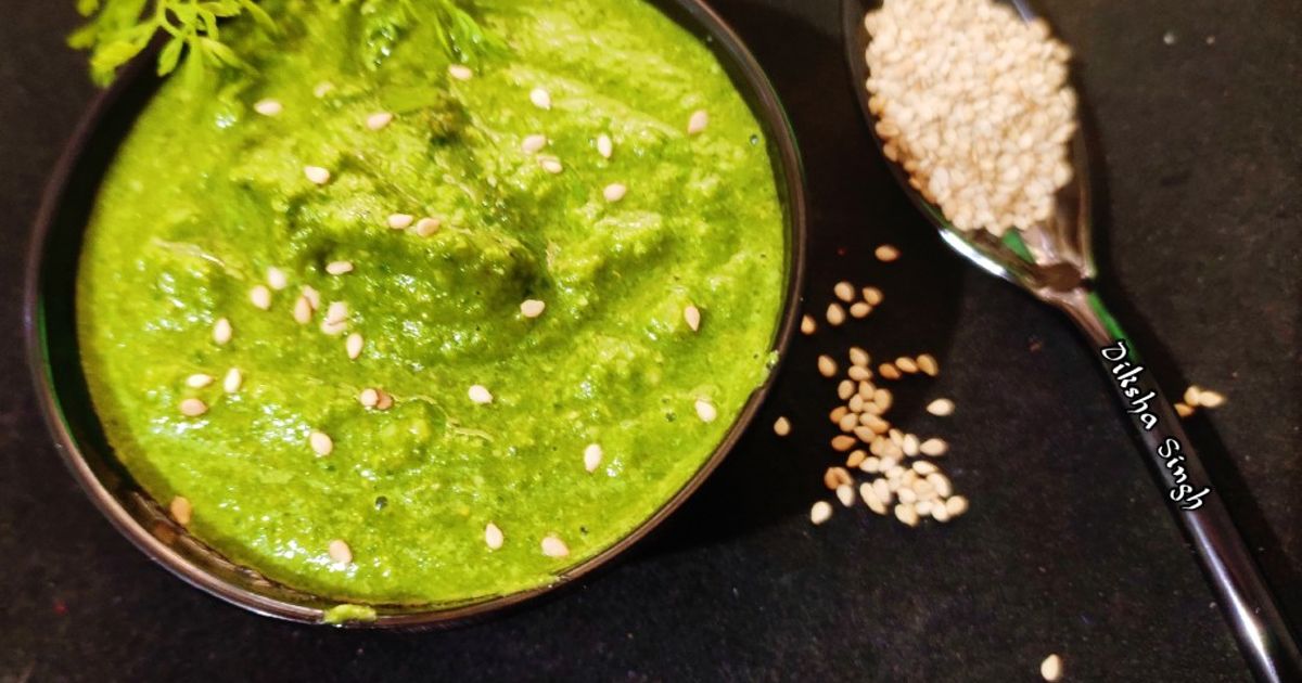 Garlic Til Coriander Chatani Recipe by Diksha Singh - Cookpad