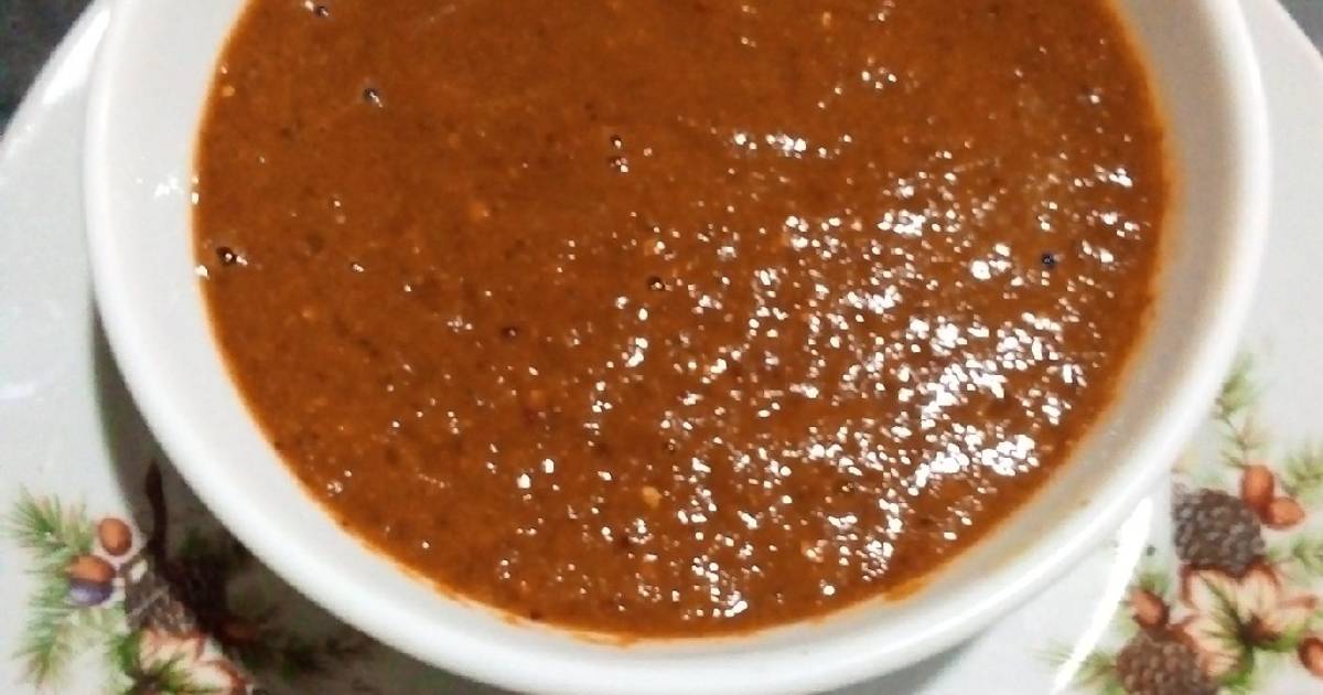 Lal Chutney.aalo ky bun kabab aur long chiry ki chutney Recipe by ...
