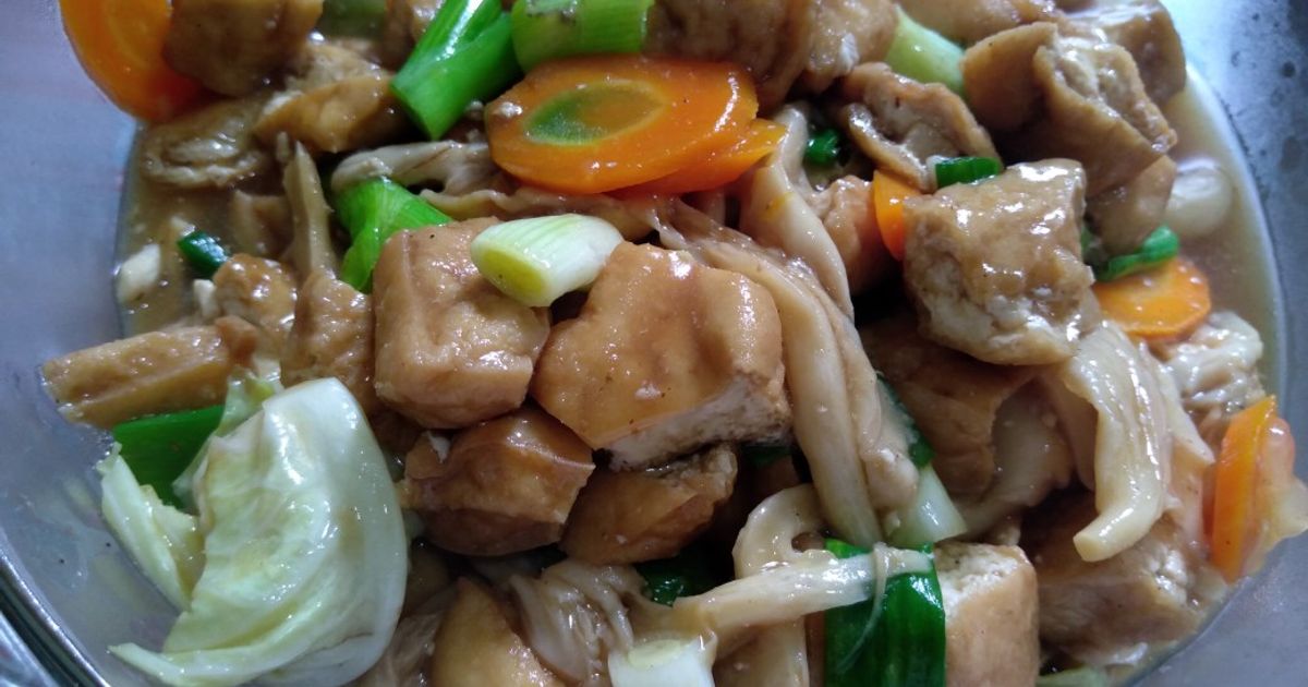 Resep Mushroom Tofu Stir Fry Alias Tumis Jamur Tahu oleh Vivin Sugiana ...