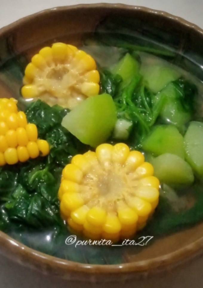 Resep Sayur Bening Bayam Jagung Labu Siam oleh Dapur Mamita - Cookpad