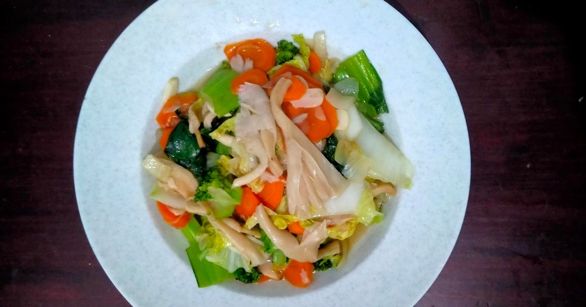 Resep tumis jamur merang caisim rumahan enak dan mudah - Cookpad