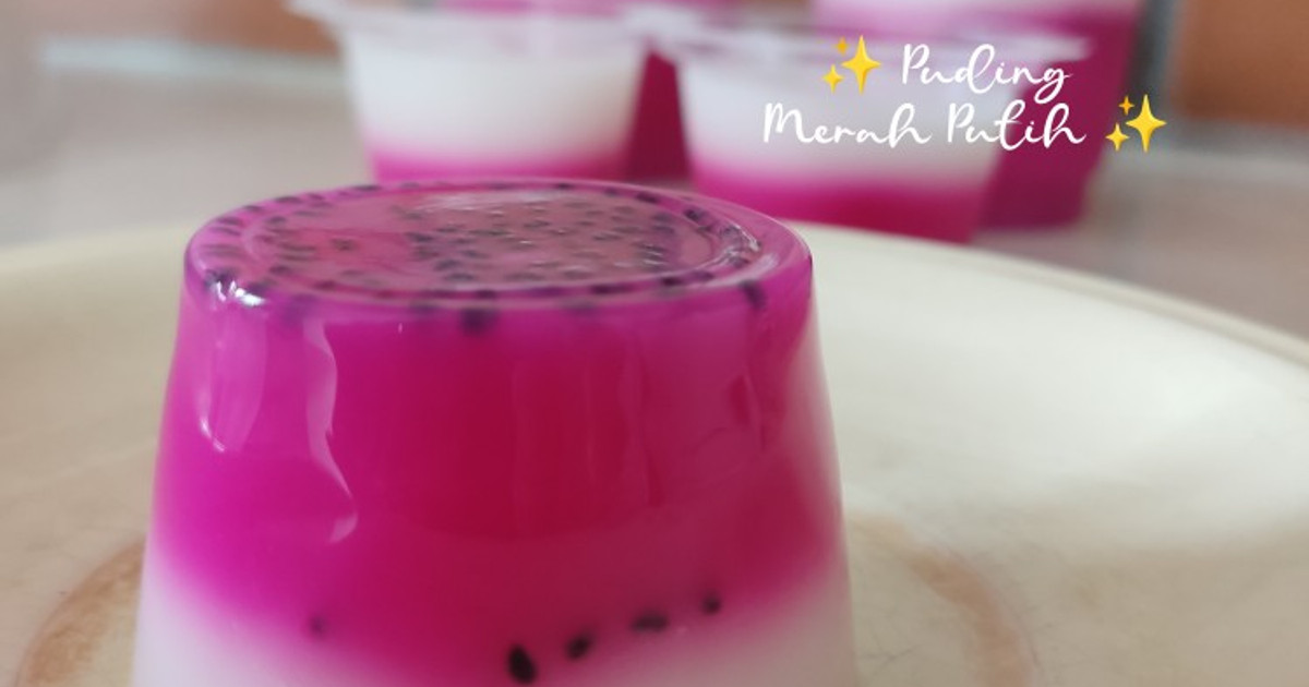 Resep Puding Merah Putih (Puding Susu Buah Naga) oleh Diyah Puspita ...