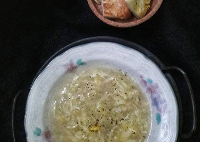 Resep Sup Krim Kepiting & Jagung Instan + Garlic Bread ala 🏚an oleh ...