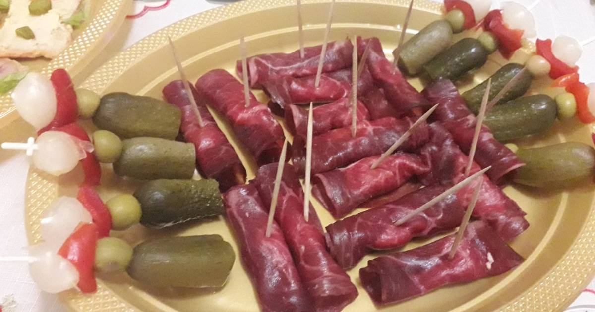 Rollitos de cecina de León rellenos de paté de pato Receta de isachini ...