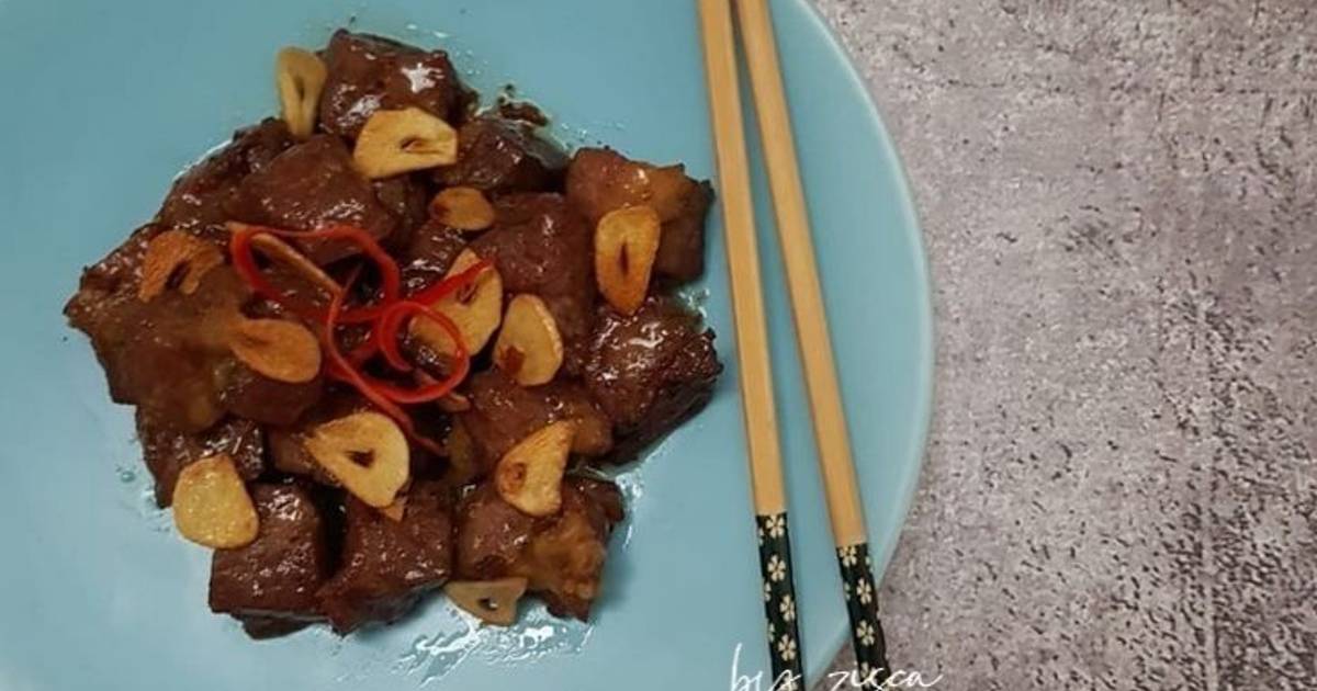 Resep Saikoro Steak Garlic Butter oleh zisca - Cookpad