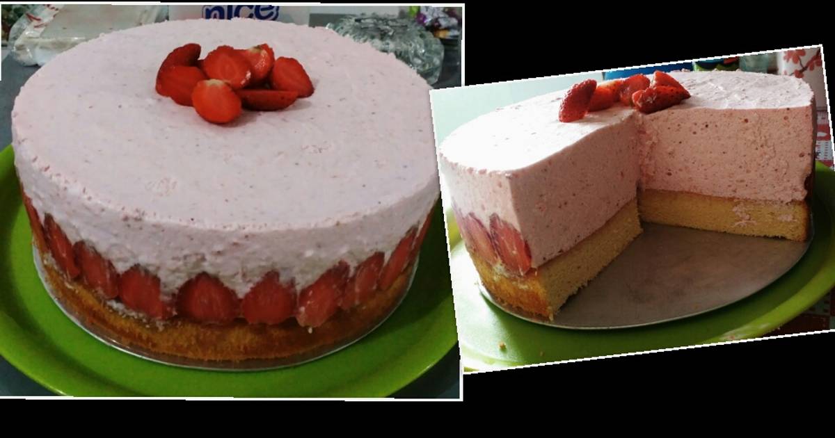 Resep Frasier torte (strawberry mousse cake) oleh herlin wulan - Cookpad