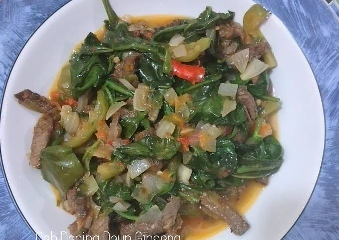Resep Cah Daging Daun Ginseng oleh Puji Mayanda - Cookpad