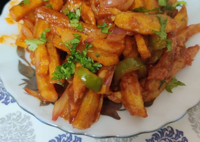 Crispy chilli potato Recipe by Manpreet kaur - Cookpad