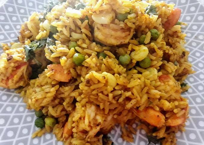 Arroz con Langostinos (30 minutos) Receta de Carmen Capella- Cookpad