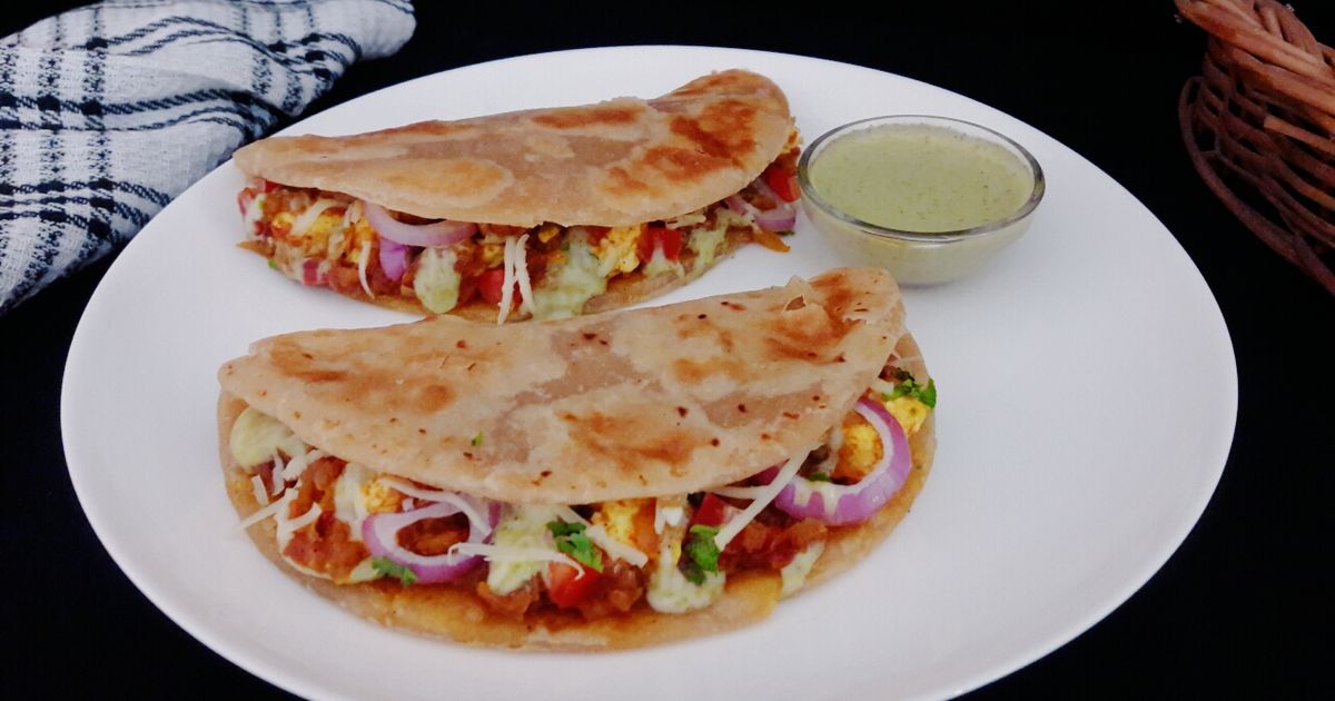 Paneer Tikka Paratha Tacos Recipe by Prabhleen Kaur - Cookpad