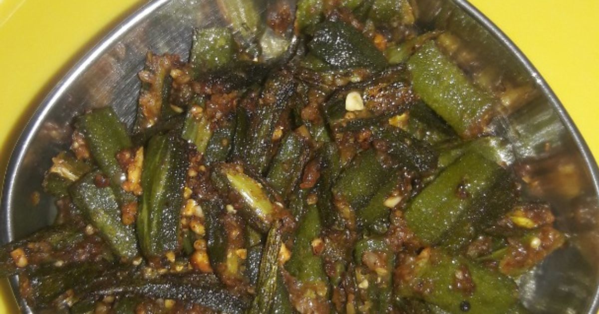 झटपट भरली भेंडी (Bharli Bhendi Recipe In Marathi) रेसिपी Rupali Dalvi ...