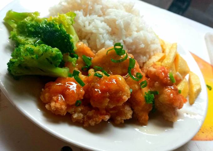 Pollo tipo Chijaukay, con arroz blanco Receta de Wall - e- Cookpad