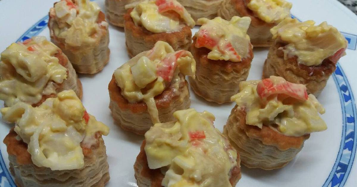 Volovanes rellenos de surimi y espárragos Receta de Carmem- Cookpad