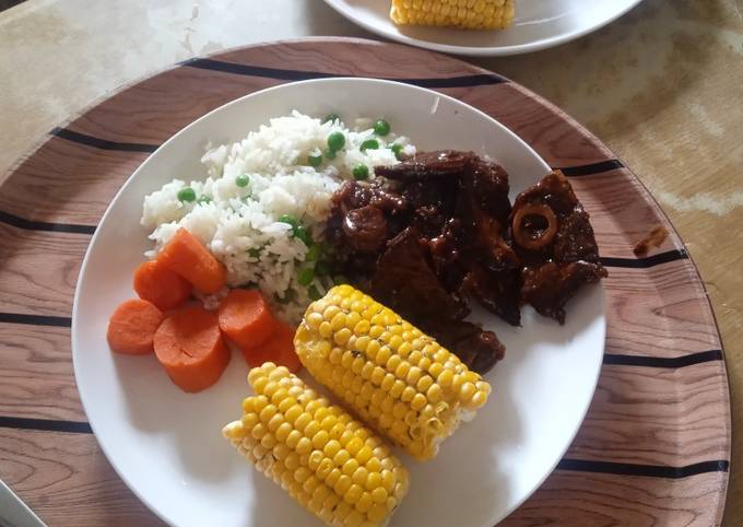 Mutton + rice & veggies Recipe by SIYAMTHANDA PHUNZISA - Cookpad