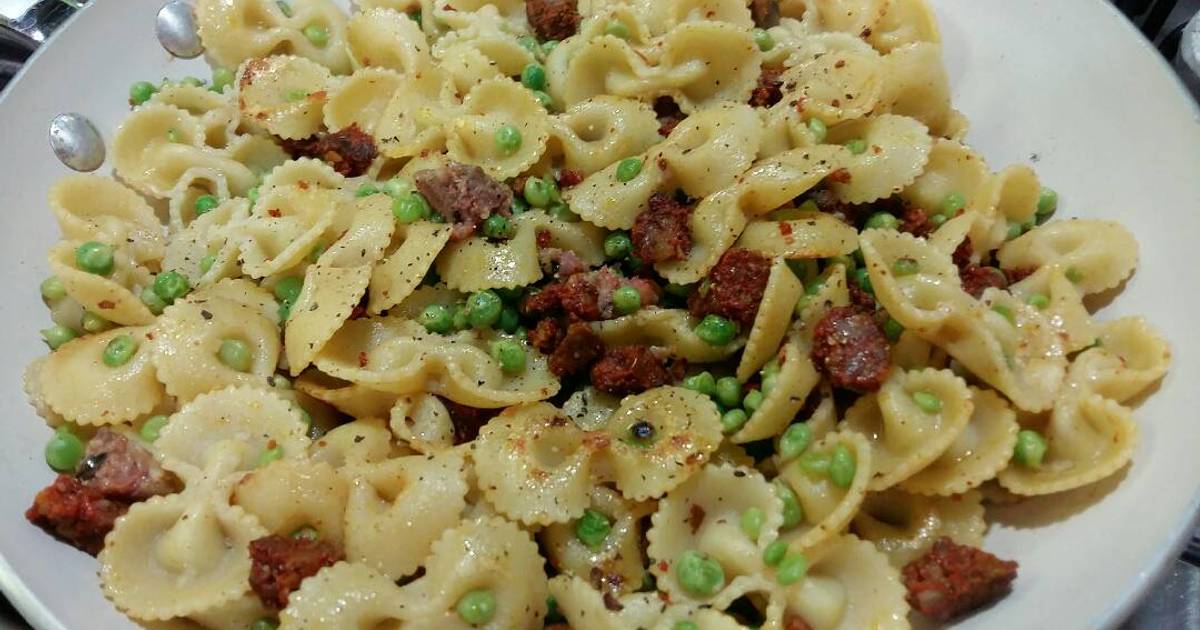 Corbatines con arvejas Receta de Jacqueline Gonzalez- Cookpad