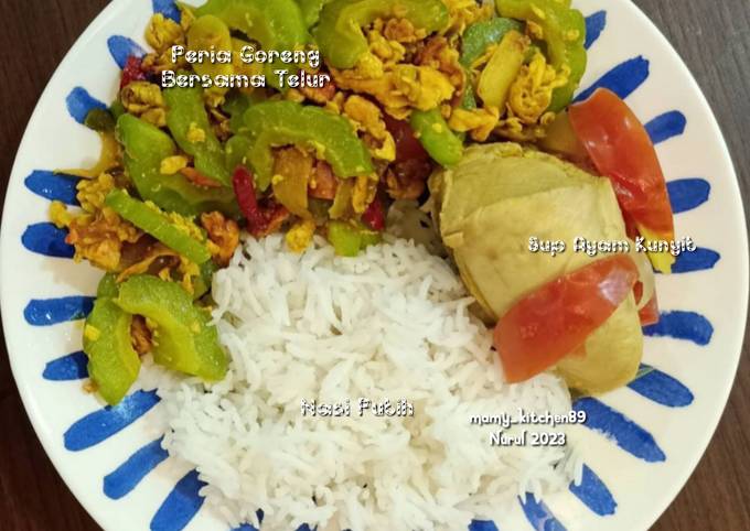 Resipi Peria Goreng Bersama Telur Versi Sihat oleh mamy_kitchen89 - Cookpad