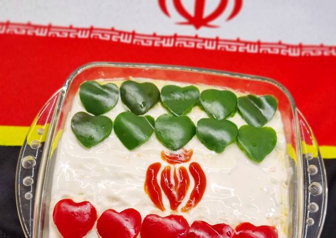 طرز تهیه سالاد الویه با طرح پرچم عزیزم ایران🇮🇷 ساده و خوشمزه توسط 👩🍳hamideh کوکپد