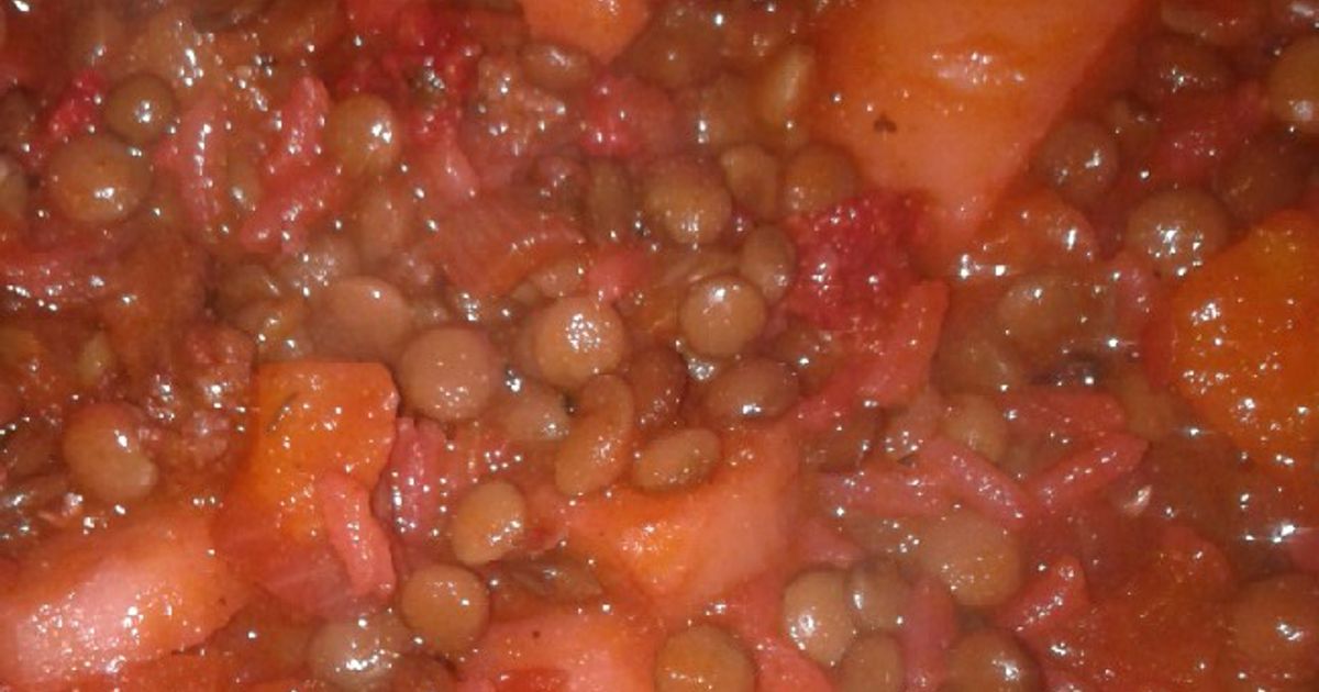 Guiso De Lentejas Con Chorizo Colorado Receta de Gabriela- Cookpad