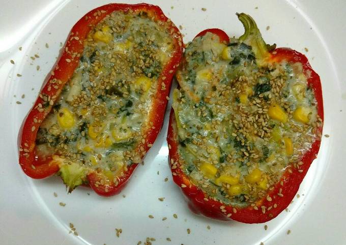 Morrones rellenos full vegetales Receta de Julieta Luján- Cookpad