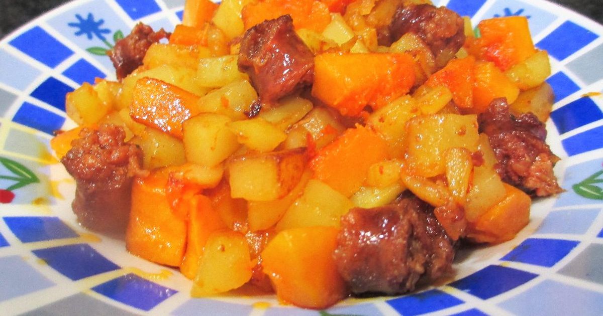 Chistorra Con Calabaza Y Patatas Receta de "cocinar con jorgette"- Cookpad