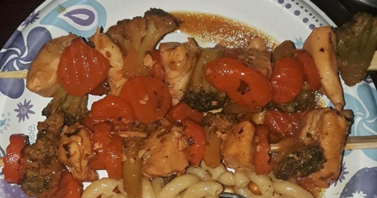 Sason And Hibachi Shish Kabob With Pasta Recipe By Cheyeanne