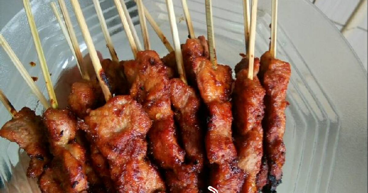 Resep Sate Babi / Pork Satay Ala Me 🥰 oleh Sartika.homerecipe - Cookpad