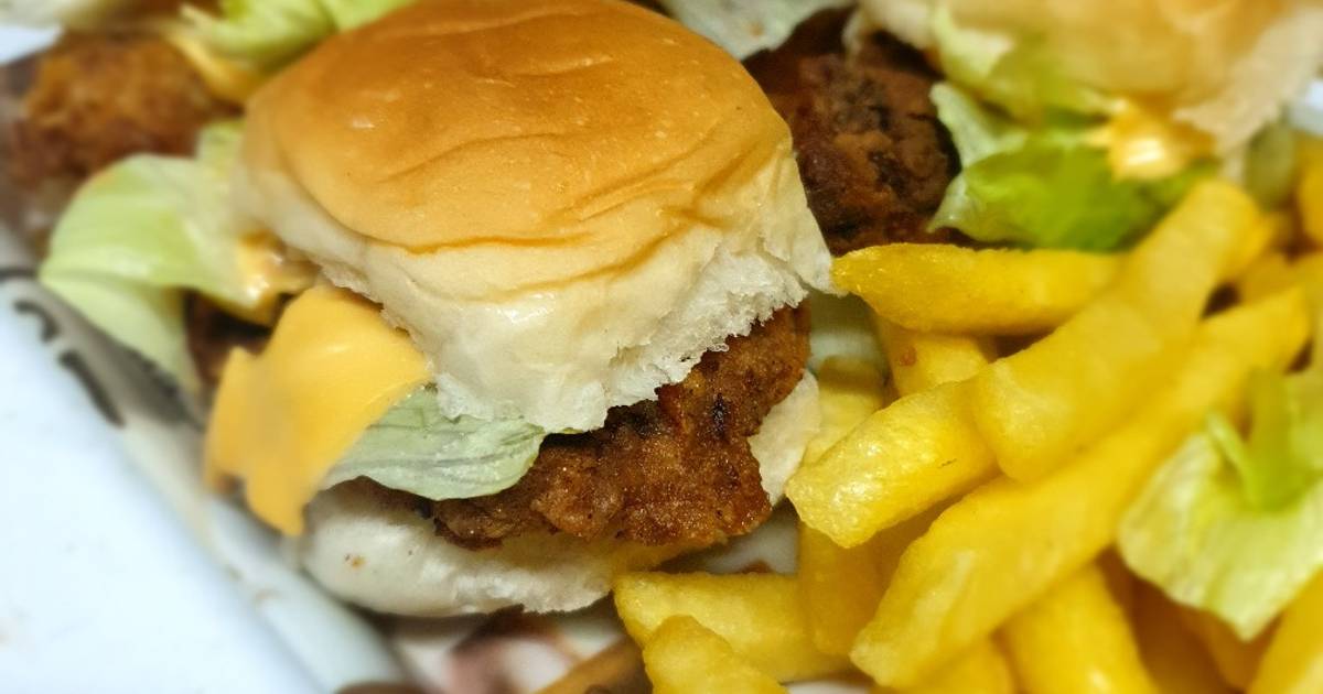 Kfc style chicken mini burger Recipe by Afrin Gangawali - Cookpad