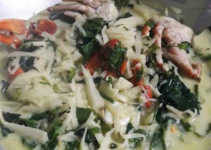 Resipi Rebung + sayur manis masak lemak bersama ketam oleh Saniah ...