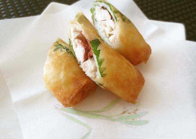 Spring Rolls Made with Chicken Tenderloins, Umeboshi (Pickled Plum) and ...