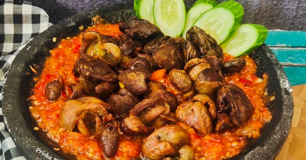 Resep Ati Ampela Sambal Penyet Daun Jeruk oleh Priska Koes - Cookpad