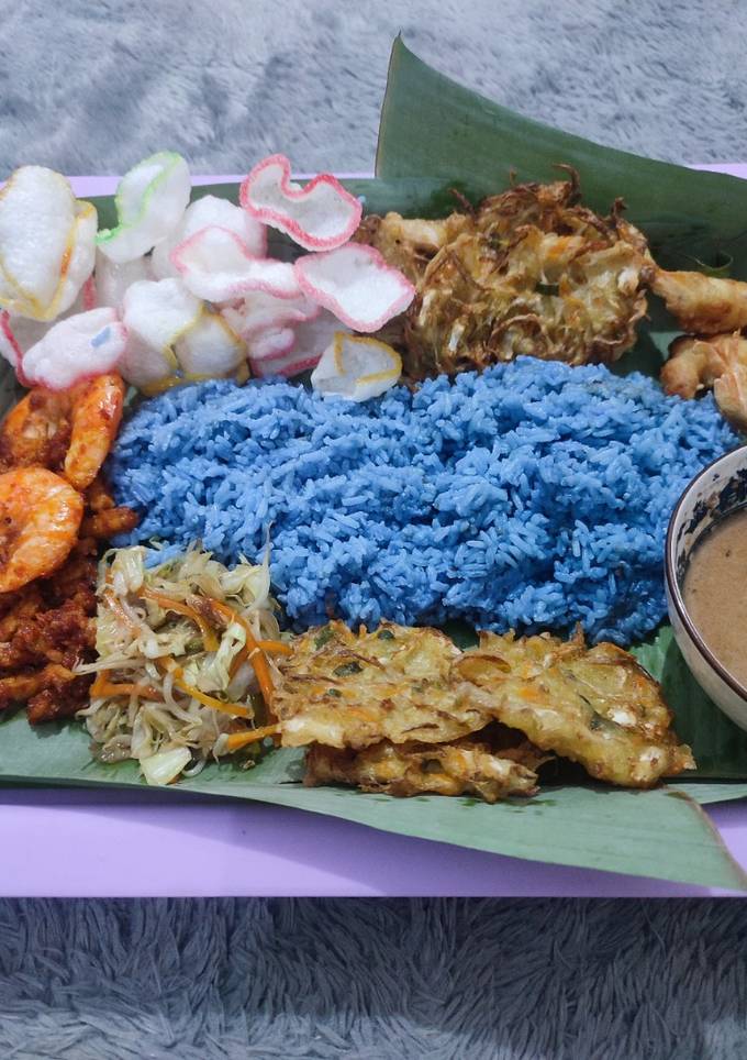 Resep Nasi Gurih Bunga Telang (rice cooker/ magicom/ magic com) oleh ...