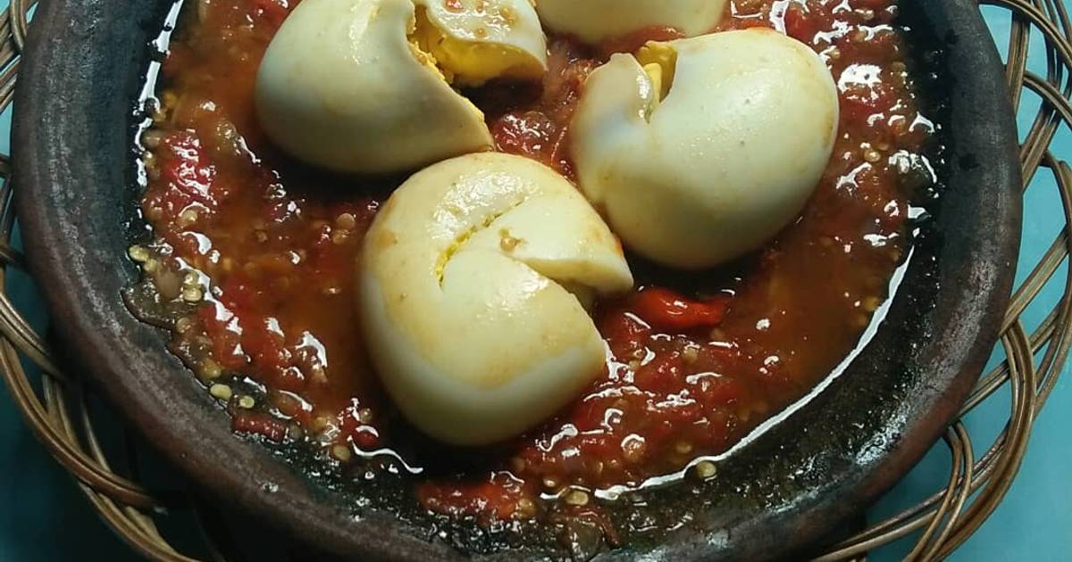 Resep Telor rebus penyet sambel terasi 😍 oleh Noor Eka Sebtiana - Cookpad
