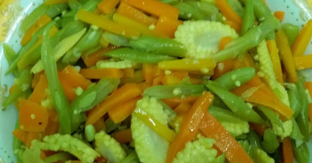 Resep tumis sayur 3 warna wortel buncis dan baby corn rumahan enak dan ...