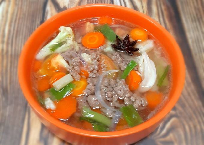 Resep 648. Sup Bunga Kol Daging Giling oleh tehitaa - Cookpad