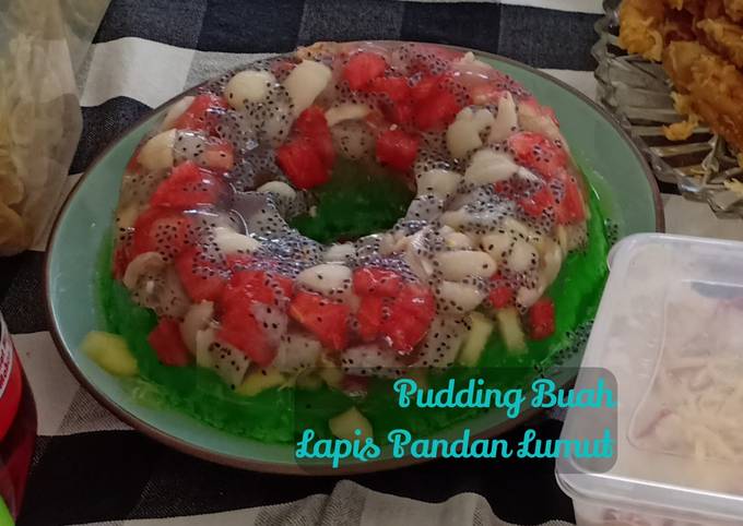 Resep Pudding Buah Lapis Pandan Lumut ala Didi oleh Deeyan Sweety ...
