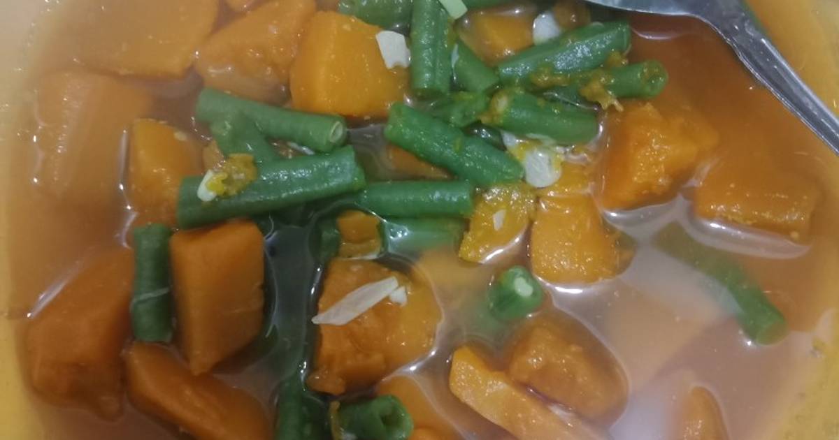 Resep Kuah bening labu kuning dan kacang panjang oleh hilwa - Cookpad