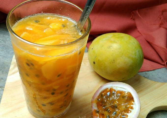 Resep Es Buah Mangga Markisa oleh Hadleny Kitchen - Cookpad