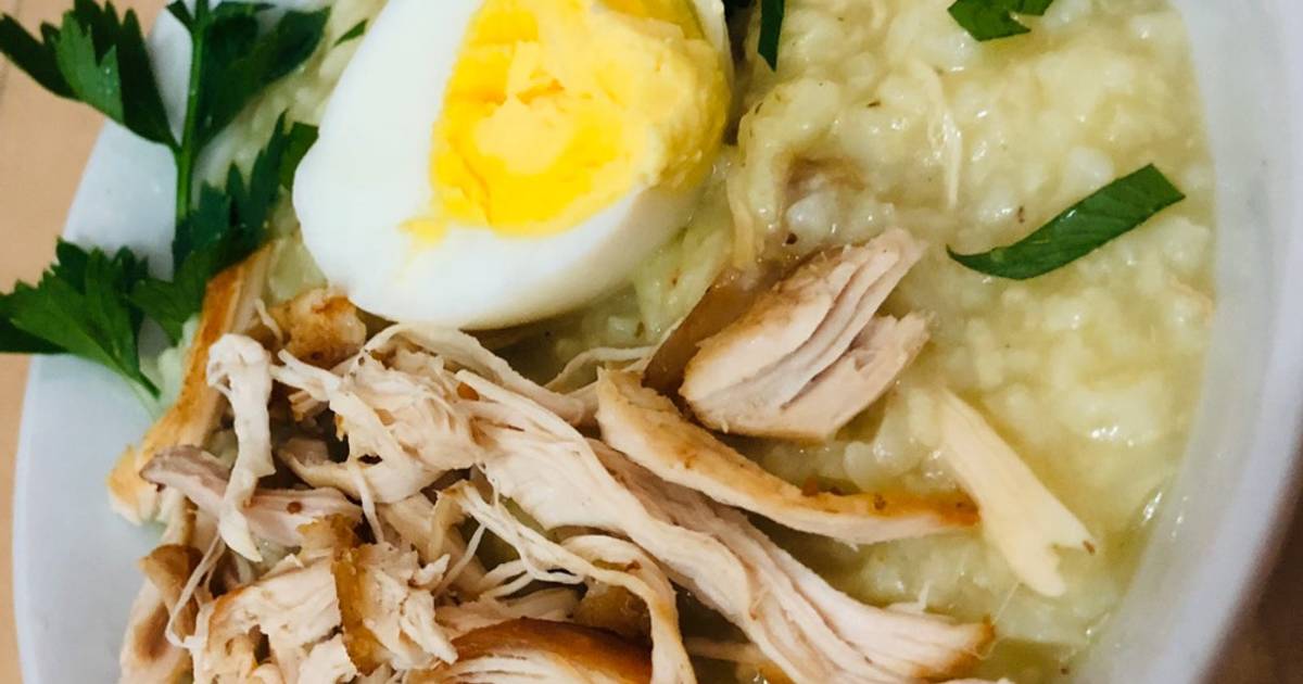 Resep Bubur ayam kuning simpel oleh Kymie - Cookpad