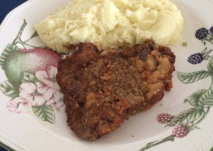 Pollo apanado con puré Receta de Lenka- Cookpad